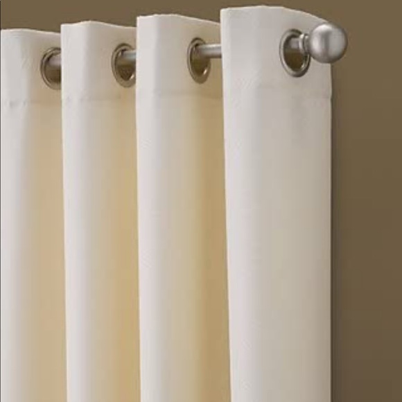 curtain works | Accents | Nwt 2 Color Block Tan And Cream Curtain ...